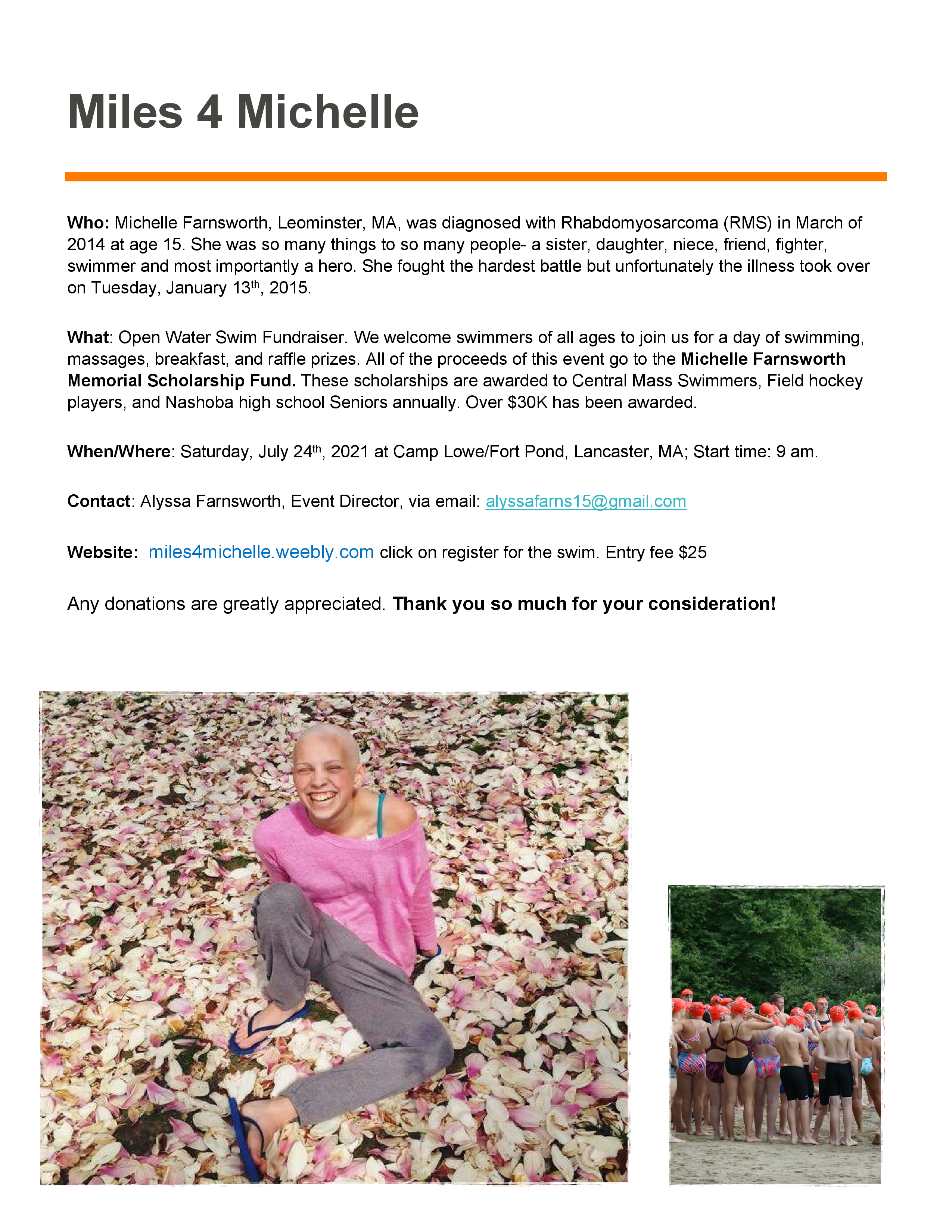 Miles 4 Michelle – Worcester Area Masters